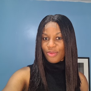 Braided Lace Wig, 2x4 Closure Braided Wig, Super Skinny Twist, Lace ...