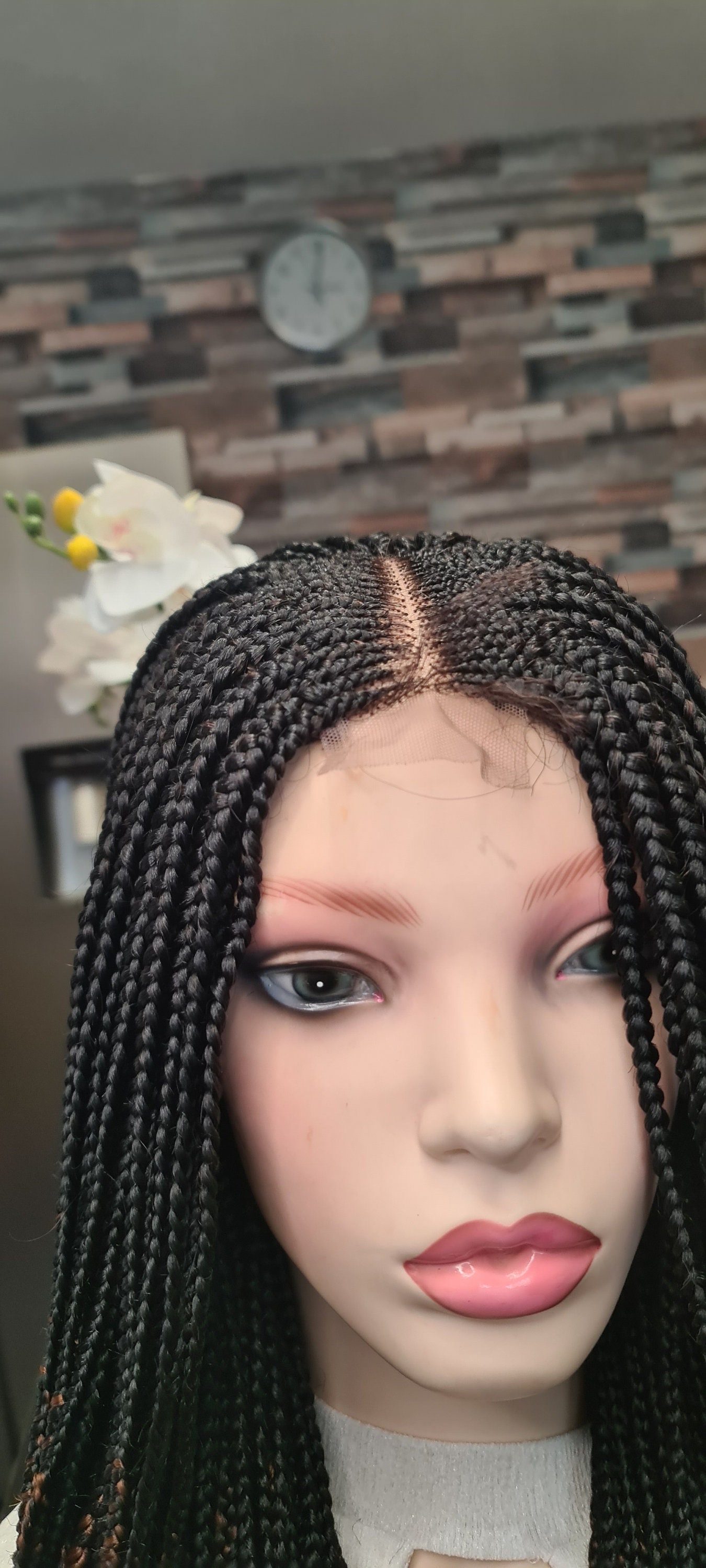 African Braided Wig, Braided Wig for African Women, Braids Wig, Cornrow ...