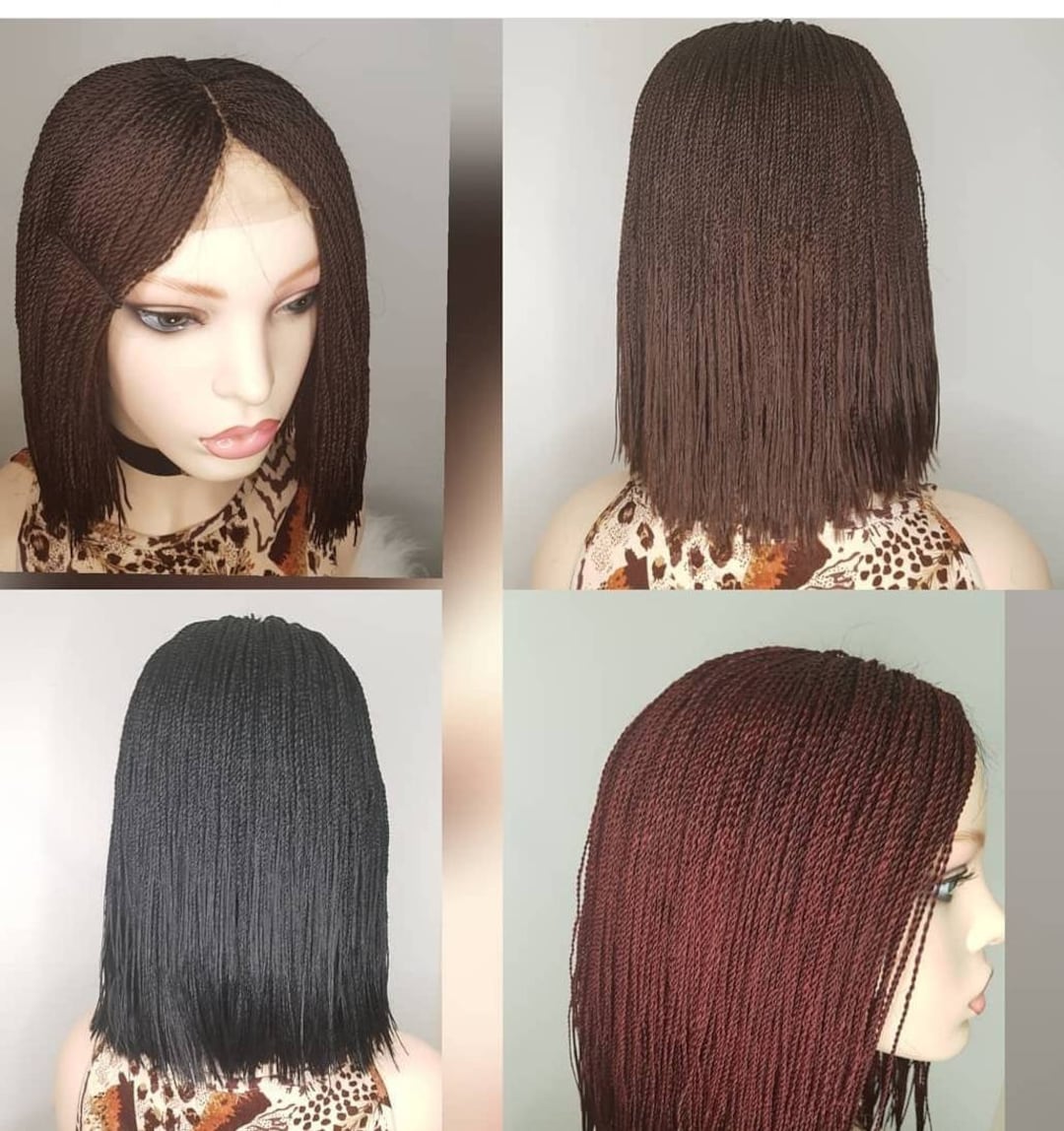Short Twist Shoulder Length Wig, Short Senegalese Twist Wig, Micro ...