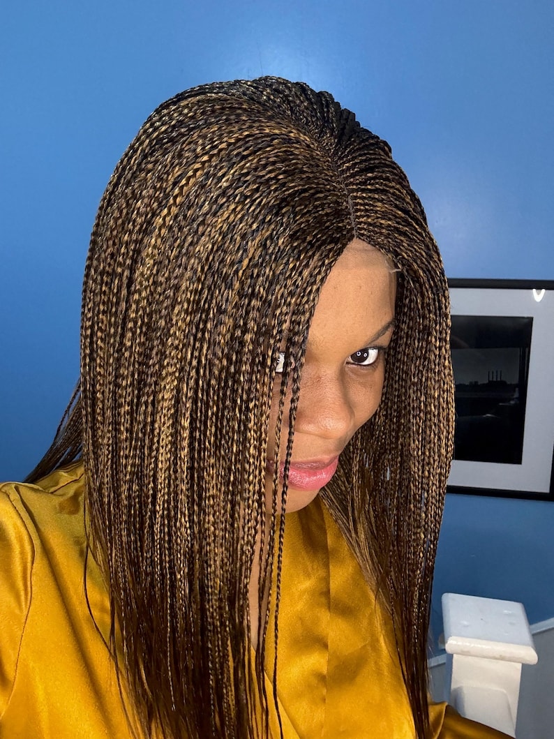 Short Micro Braids Wig, Shoulder Length Wig. 3 Tone Mix, Senegalese ...