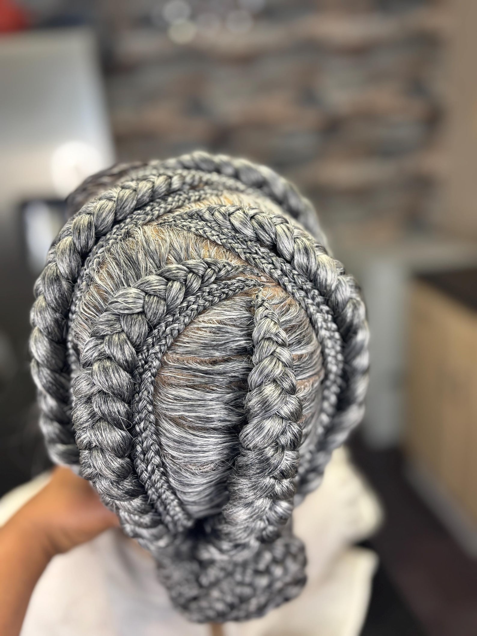 Silver Hair, Cheap Grey Braids, Jumbo Braids Micro Twist Wig, Short ...