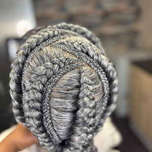 Silver Hair, Cheap Grey Braids, Jumbo Braids Micro Twist Wig, Short ...