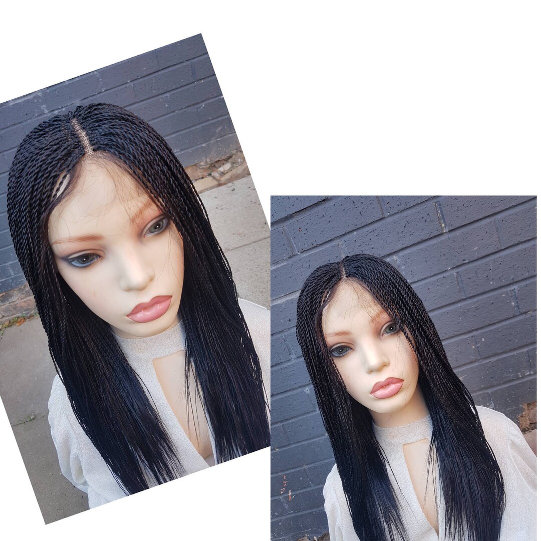 Micro Twist Wig, Hand Braided Wig, Closure Braided Wig, 16 Inches Wig ...