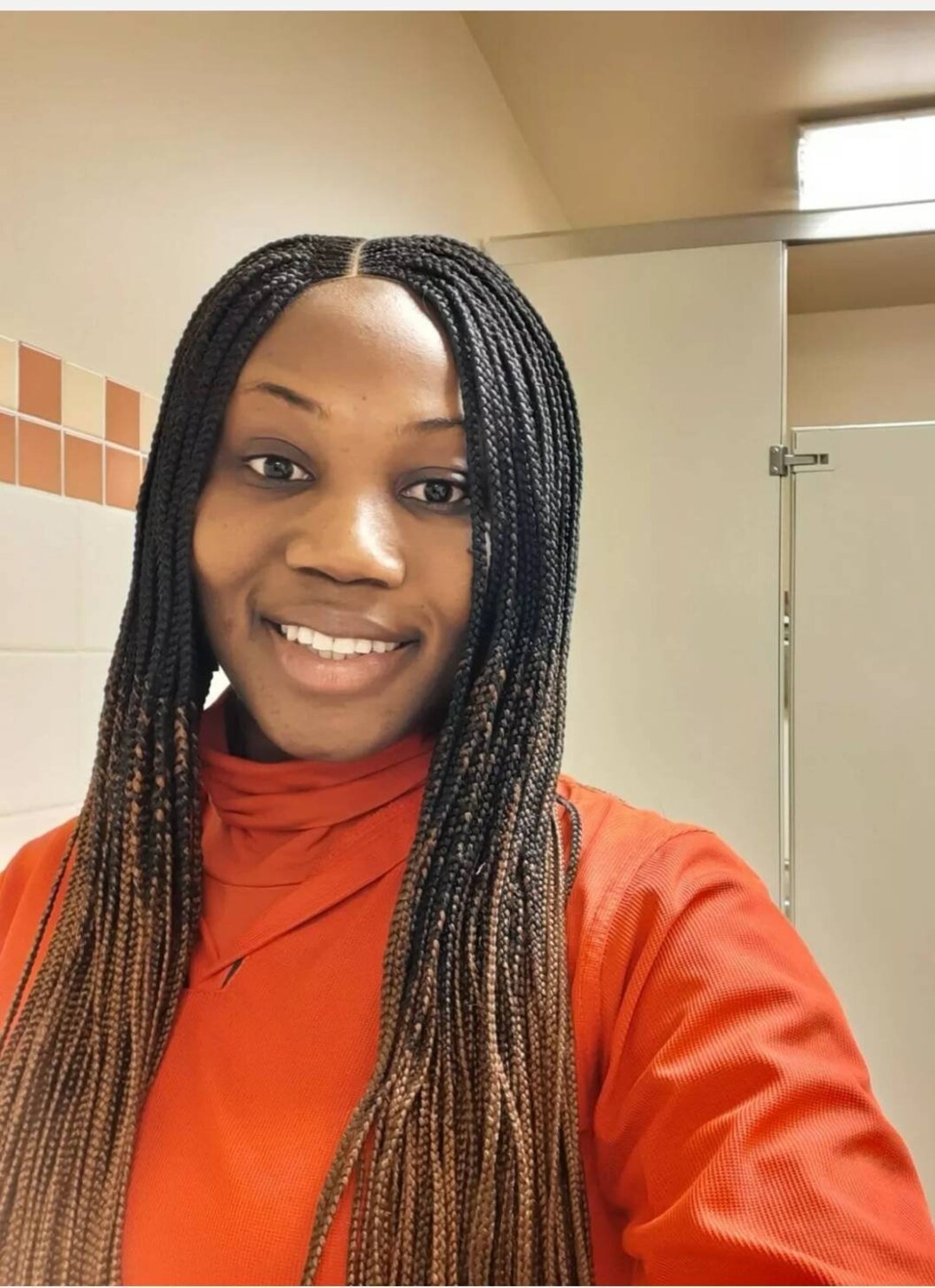 Ready to Ship* Ombre Braided Wigs. Center Part Cornrow Wig. Custom Made ...