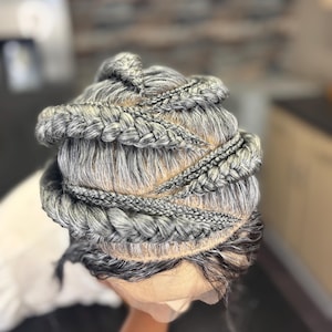 Silver Hair, Cheap Grey Braids, Jumbo Braids Micro Twist Wig, Short ...