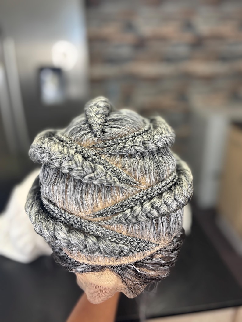 Silver Hair, Cheap Grey Braids, Jumbo Braids Micro Twist Wig, Short ...