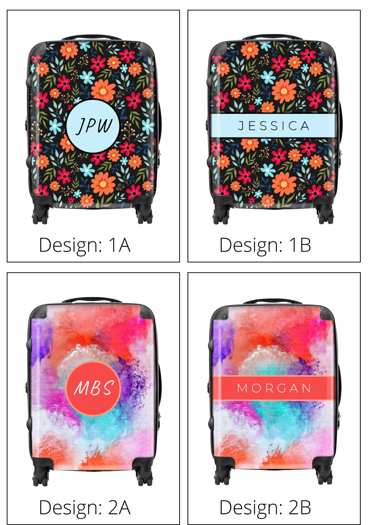 Custom Personalized Suitcase W/ Changeable Cover. Personalised Luggage ...