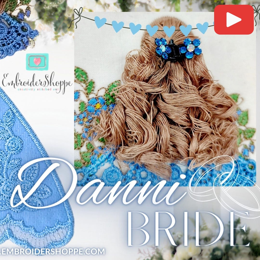 3D Hair Bride Danni 4X6 Hoop Applique Machine Embroidery Design-jump ...