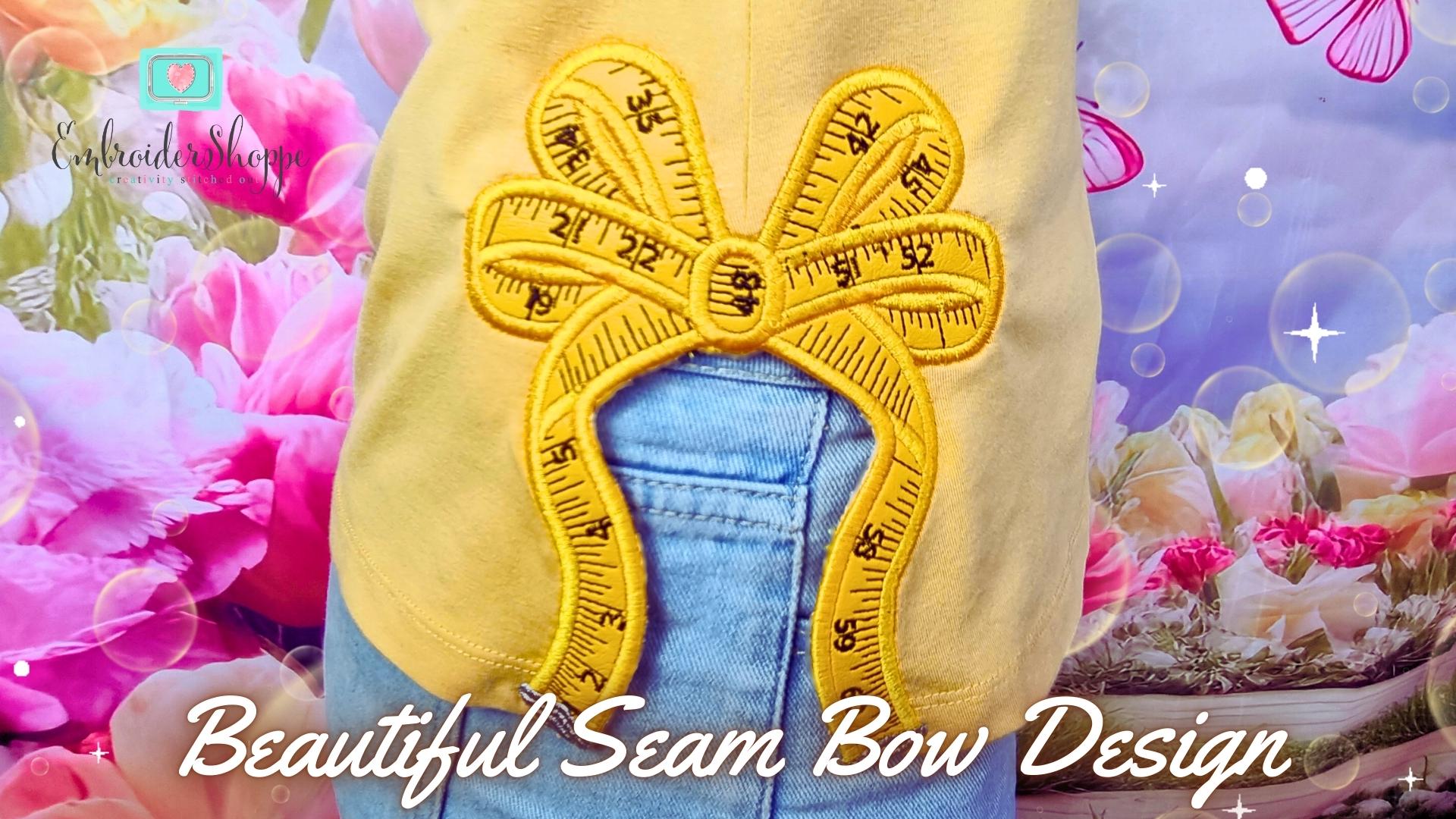 Sewing Tape Measure Bow Applique_5x7", 6x10" - Etsy