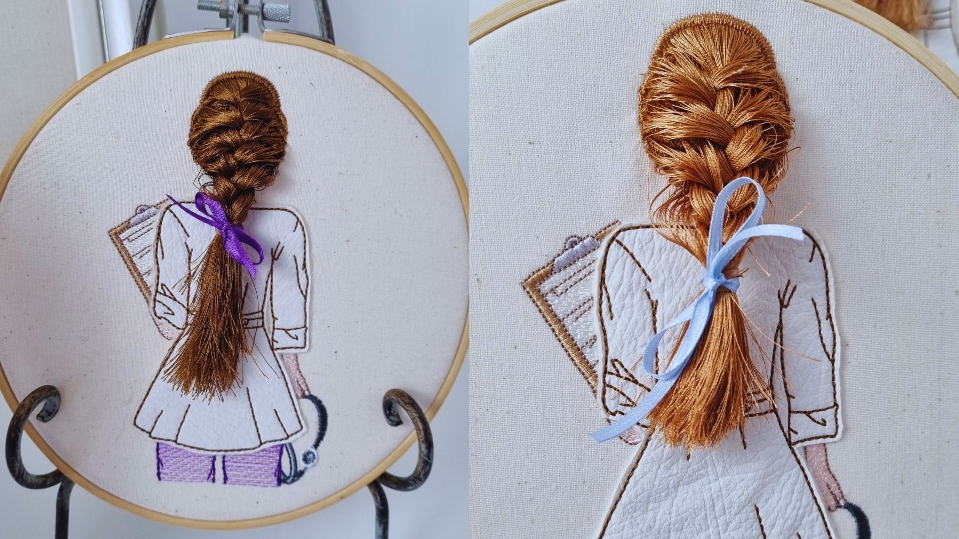 3D Hair Nurse Nelly 5x7 Hoop Applique Machine Embroidery Design-jump ...