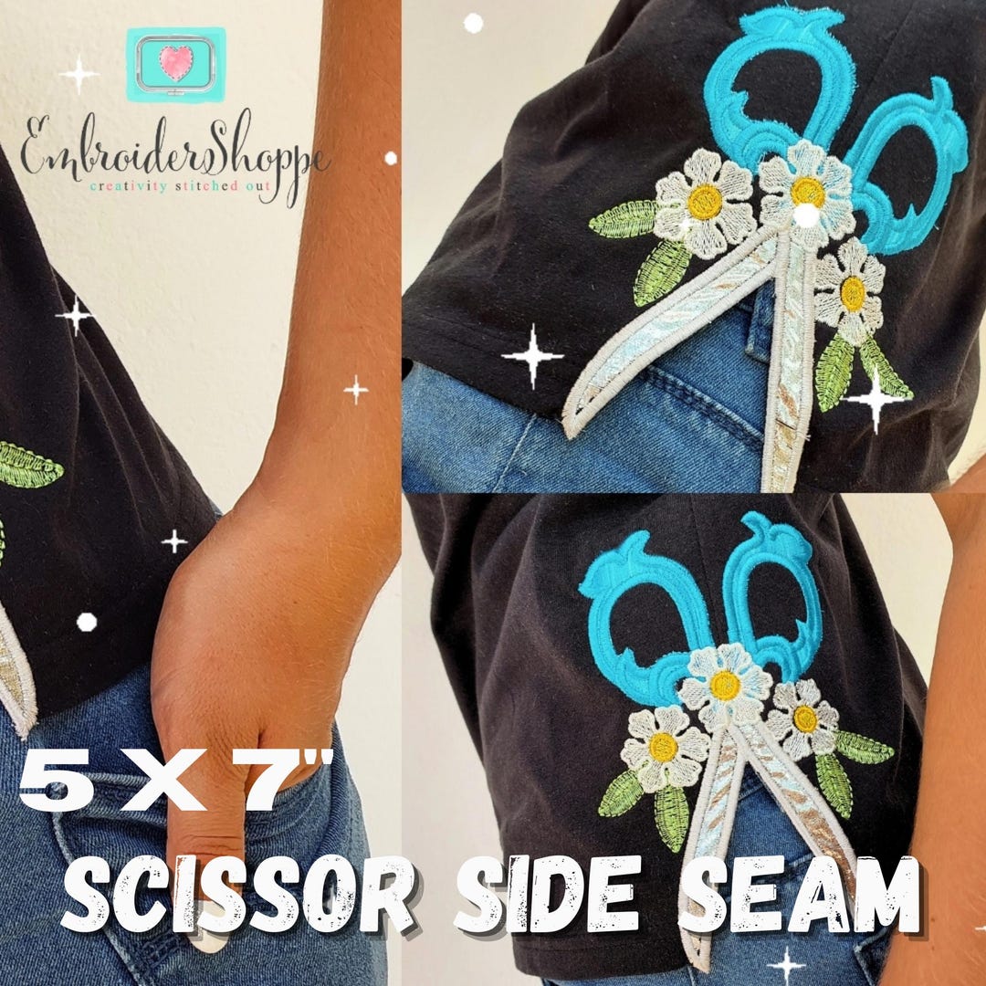 Sewing Scissors Side Seam Applique_5x7" - Etsy