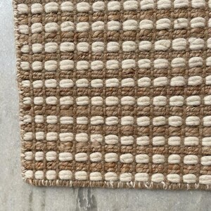 Hand Woven, White and Natural, Chunky Knit, Wool Area Rug. Available in ...