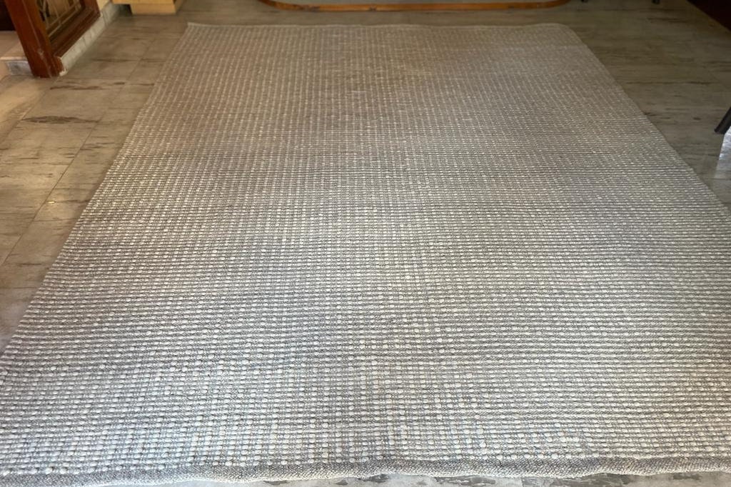 Hand Woven, Grey, High & Low Chunky Knit, Wool Area Rug. Customization ...
