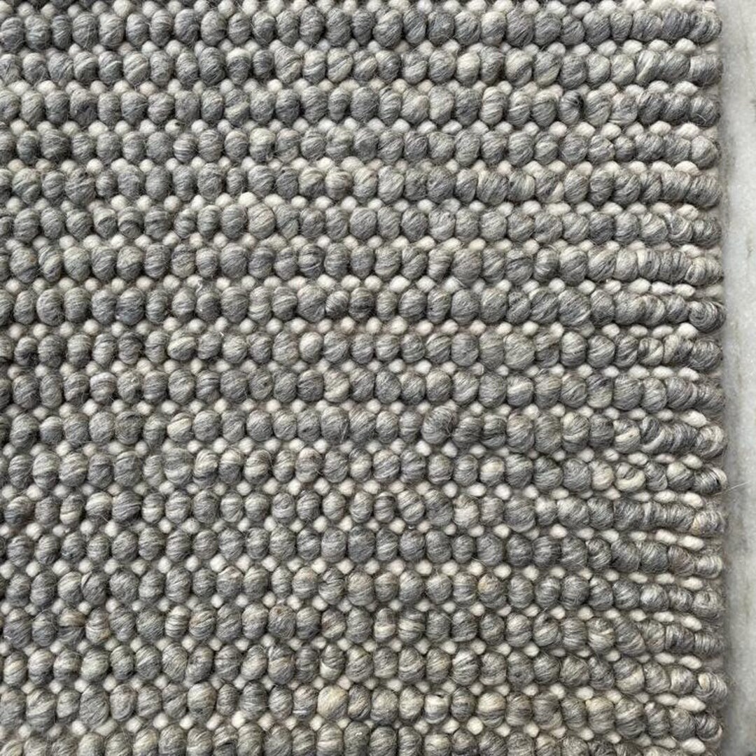 Grey & White, Chunky Wool, Rug – Handwoven, Soft Loop, Scandinavian ...