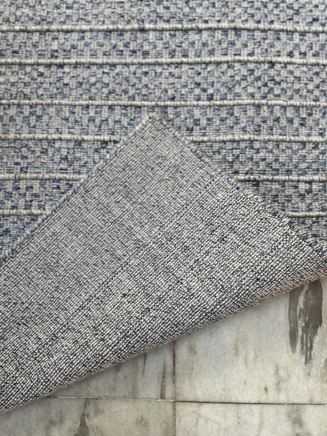 Handwoven Grey and White Wool Rug – Chunky Knit Area Carpet, Custom ...