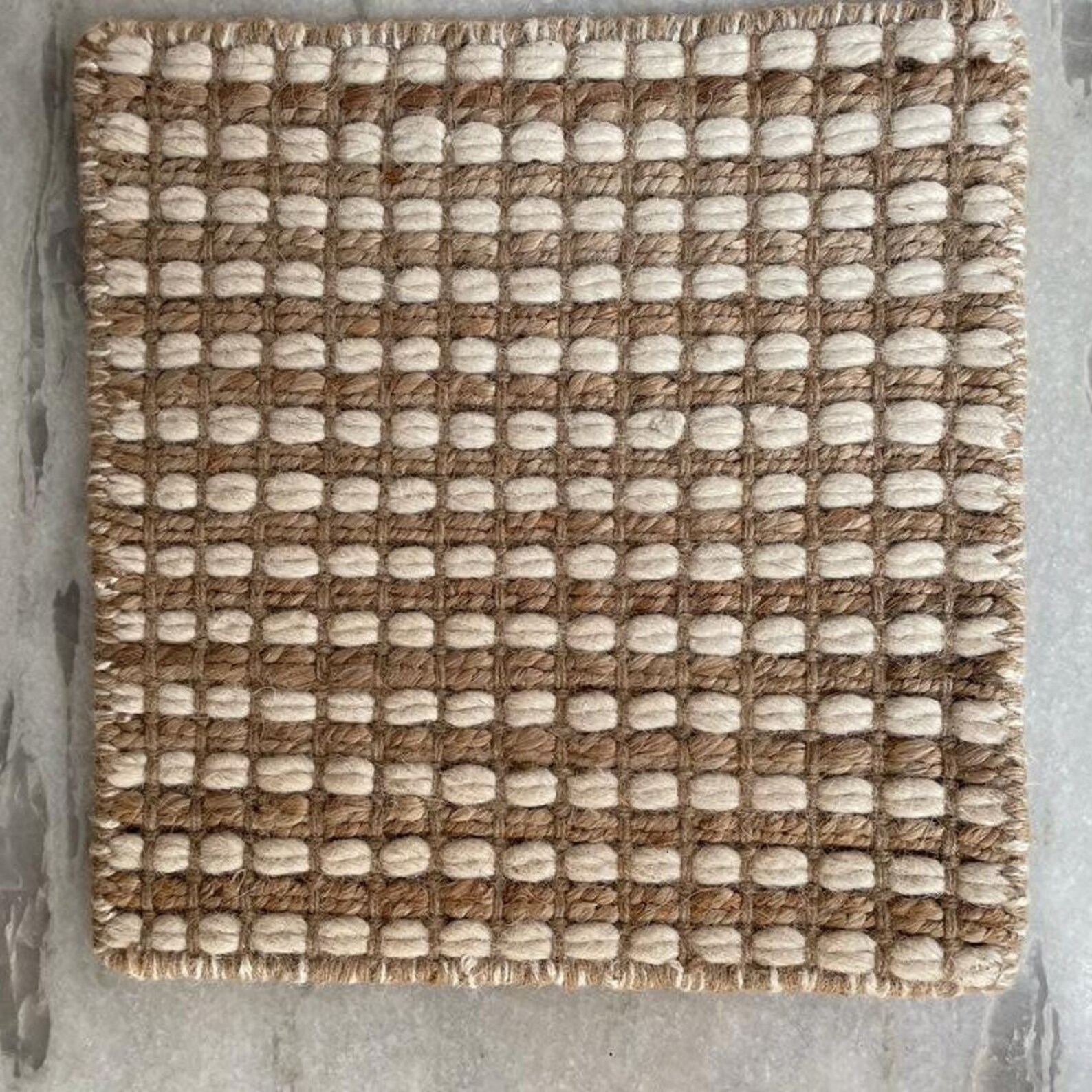 Hand Woven White and Natural Chunky Knit Wool Area Rug. - Etsy