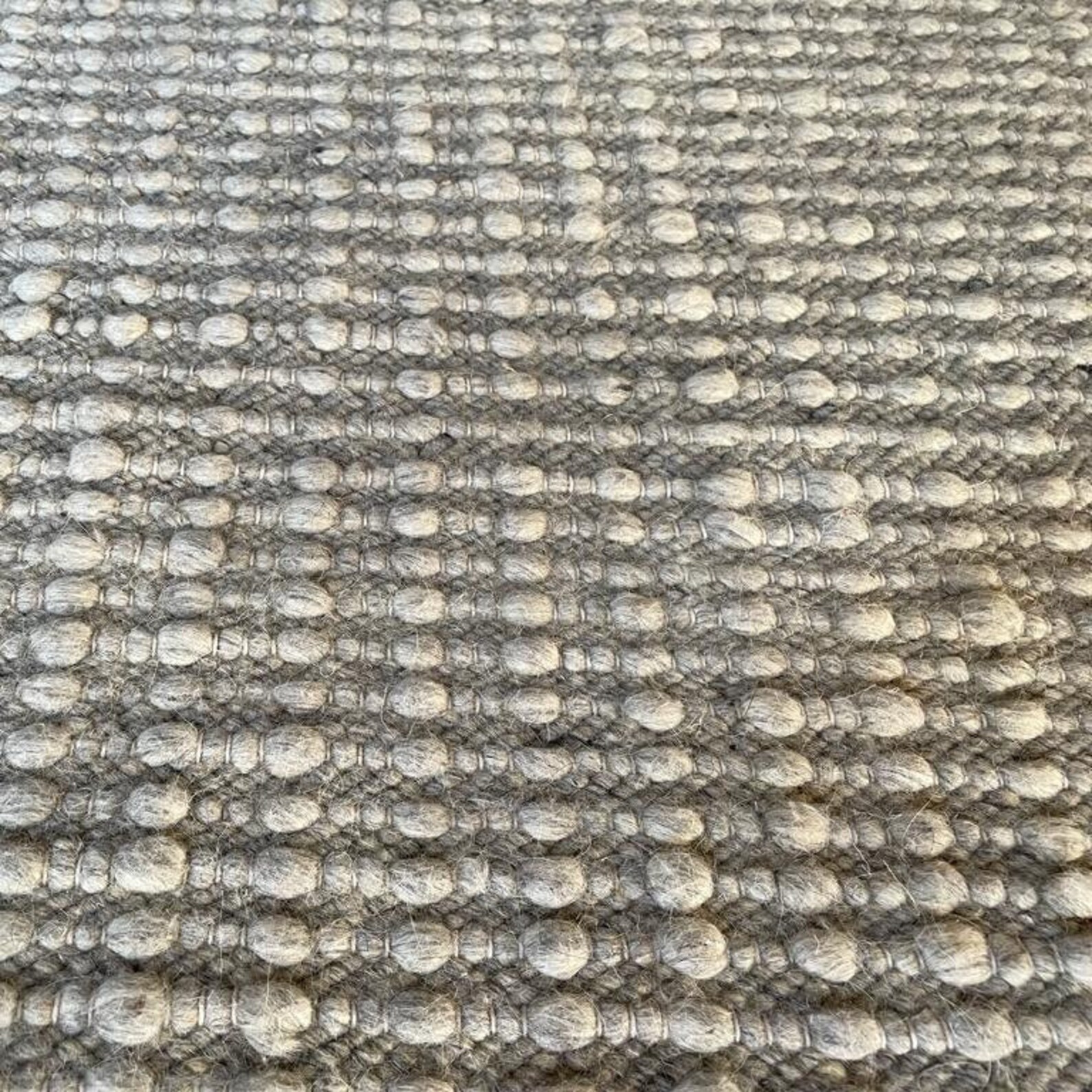 Hand Woven, Grey, High & Low Chunky Knit, Wool Area Rug. Customization ...