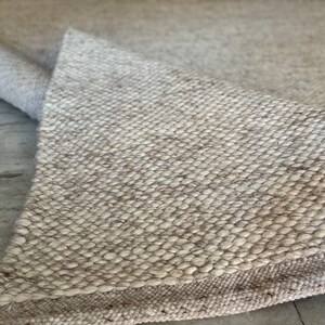 Beige Natural, Hand Woven, Chunky Knit, Wool Area Rug. Scandinavian ...