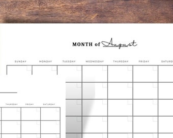 Monthly Calendar Printable Landscape, Minimalist Calendar Template ...
