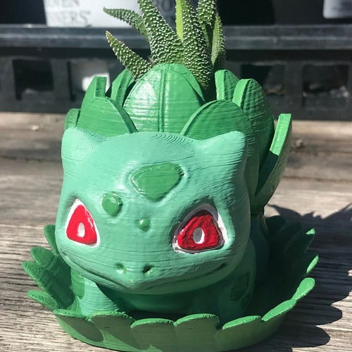 3D Printed & Hand-painted Bulbasaur Flower Planter W/ Leaf - Etsy