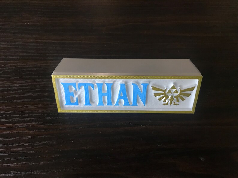 3D Printed & Painted Custom Nameplates With Symbols - Etsy