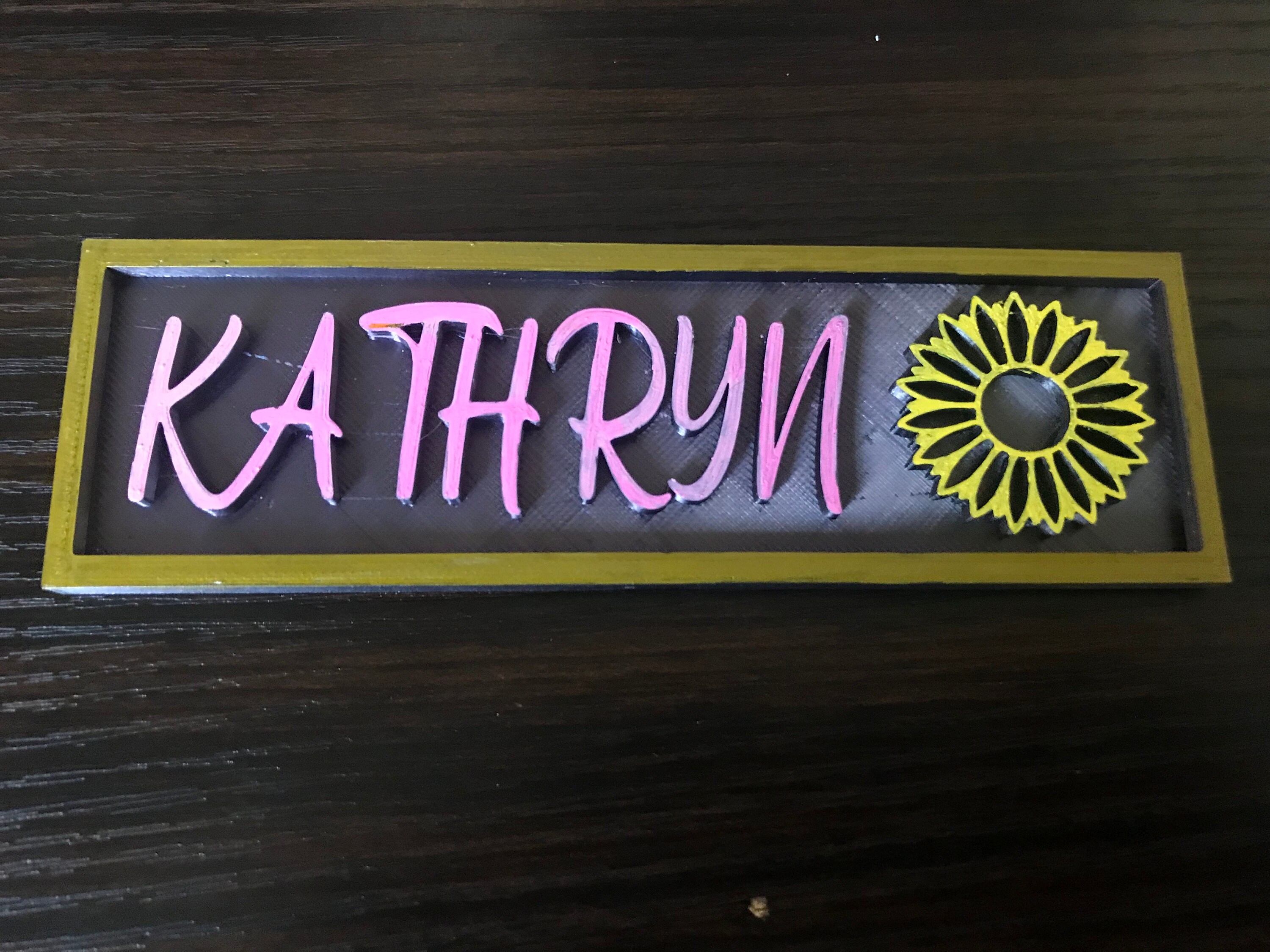 3D Printed & Painted Custom Nameplates With Symbols - Etsy