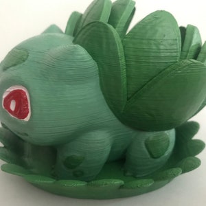 3D Printed & Hand-painted Bulbasaur Flower Planter W/ Leaf Drain Plate ...