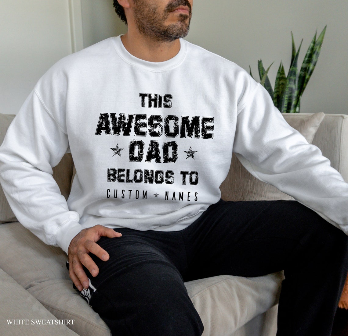 Custom Dad Shirt With Kids Names Awesome Dad Sweatshirt - Etsy