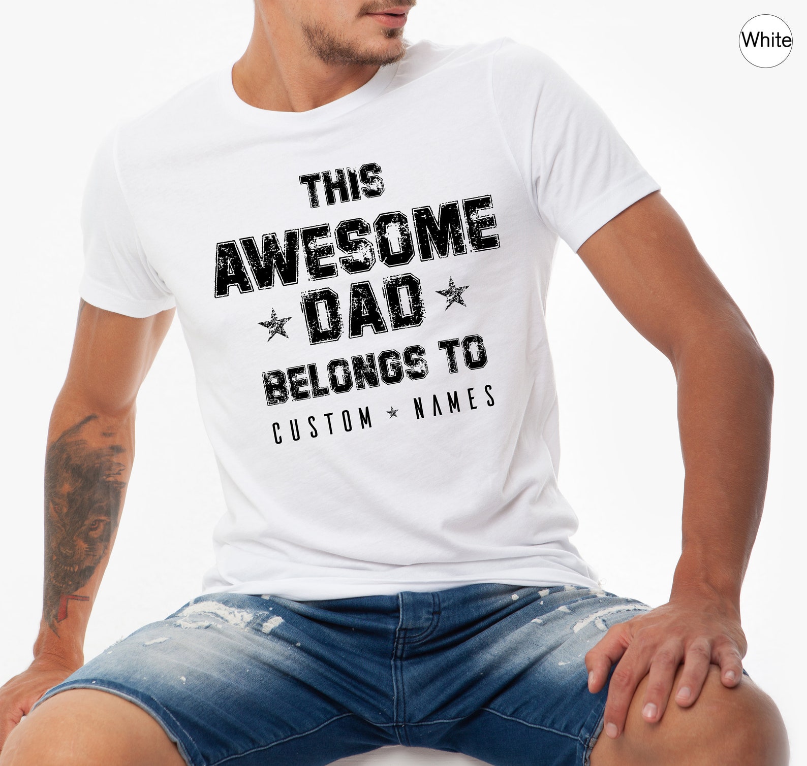 Custom Dad Shirt With Kids Names Awesome Dad Sweatshirt - Etsy