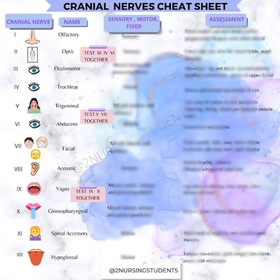 Cranial Nerves Cheat Sheet