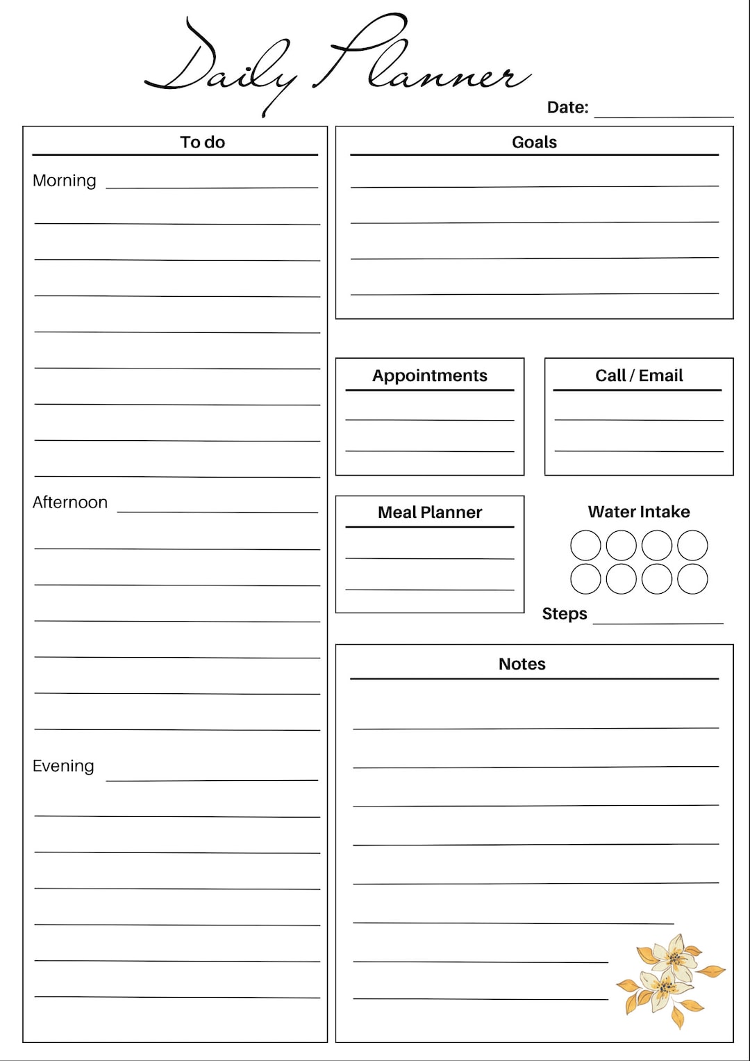 Daily to Do Planner, Instant Download, Printable Planner - Etsy