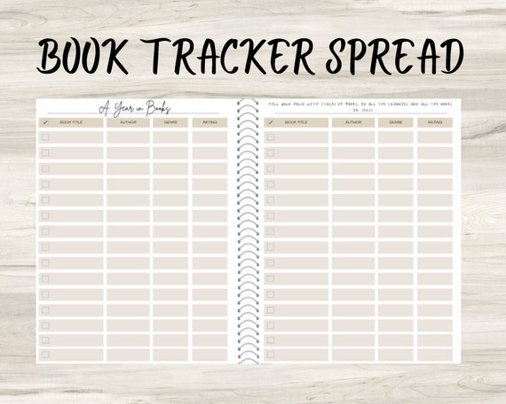 A Year in Books Digital Book Tracker - Etsy