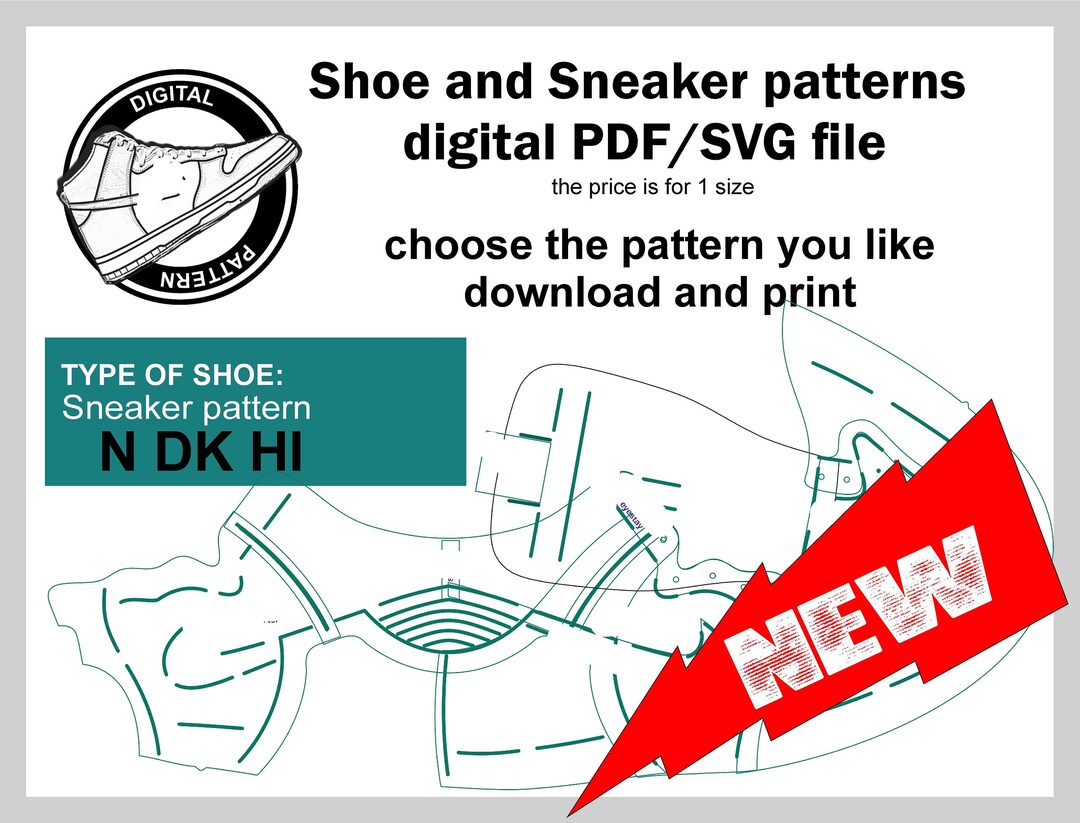 Sneaker Pattern - Etsy