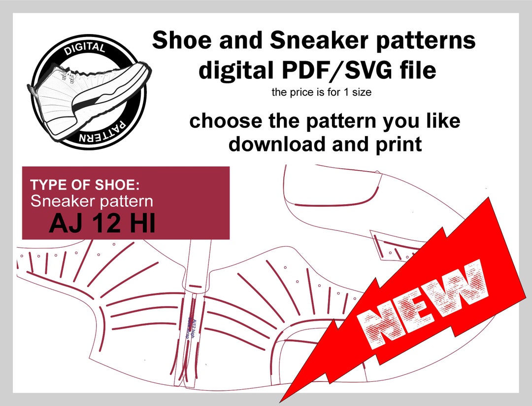 Sneaker Pattern - Etsy