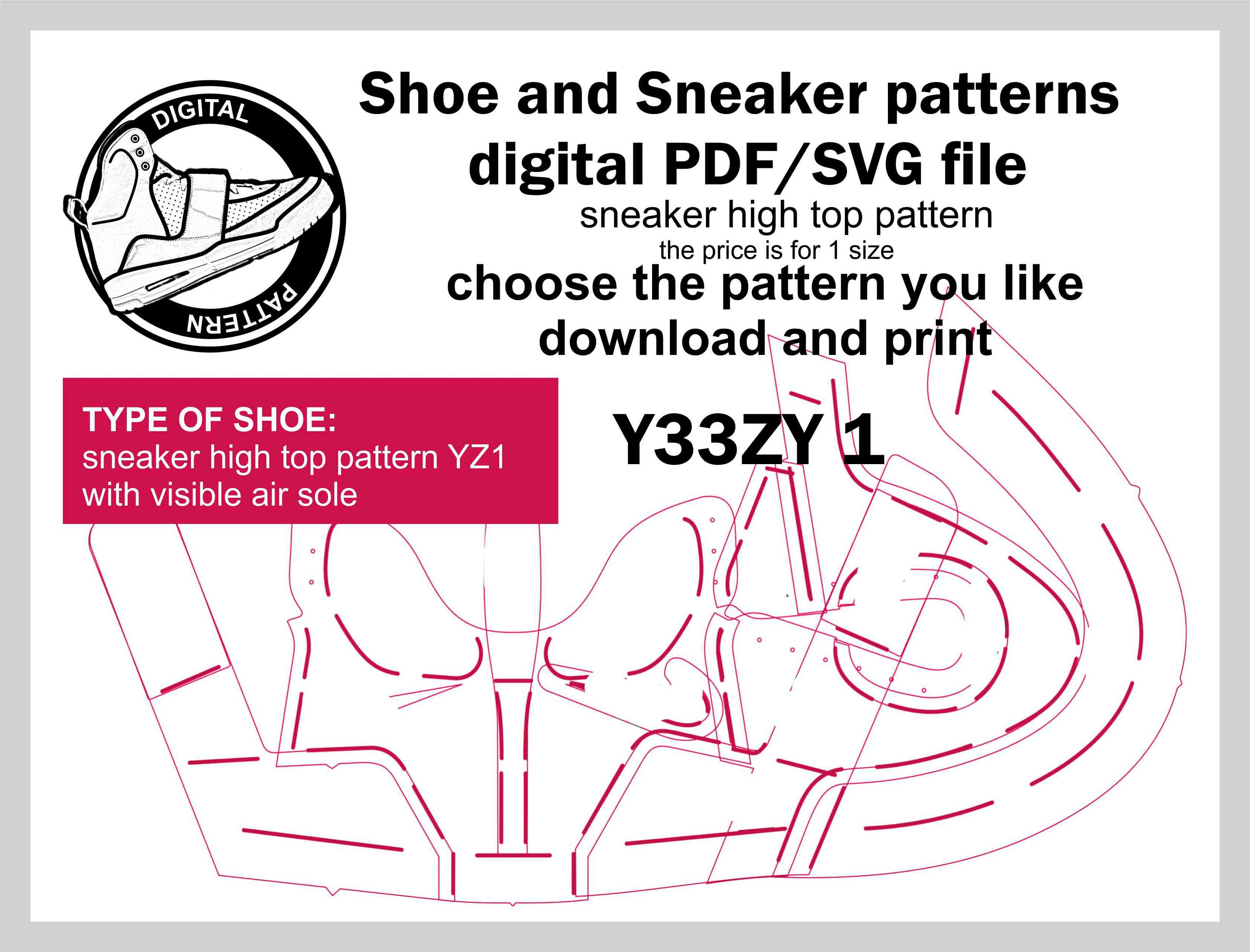 Sneaker Pattern - Etsy