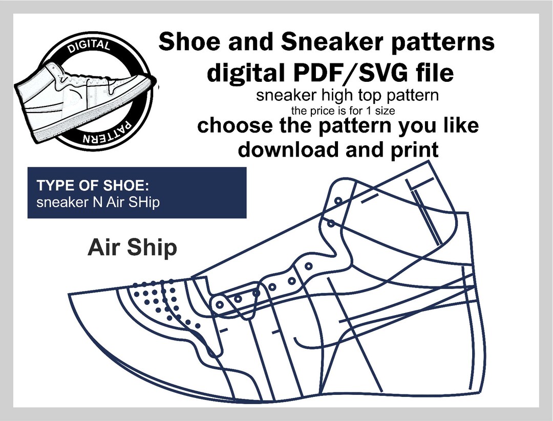Sneaker Pattern - Etsy