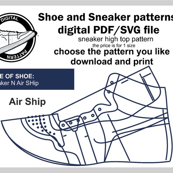 Leather Sneaker Pattern - Etsy