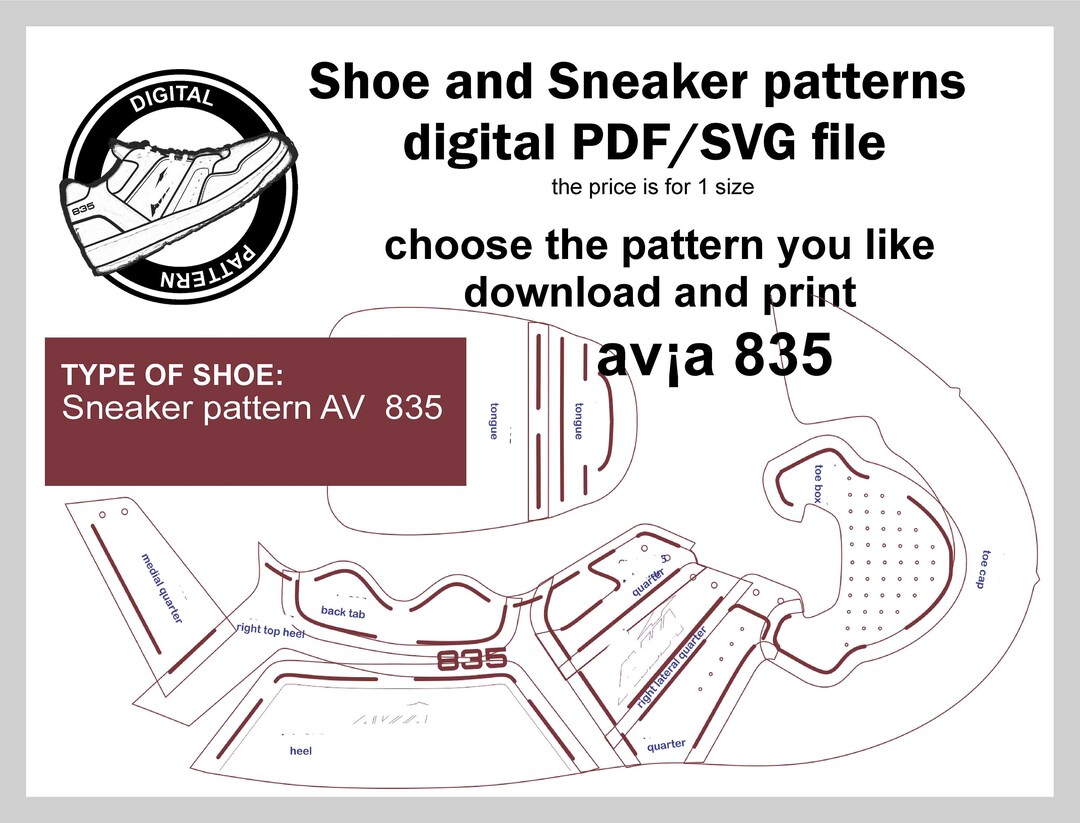 Sneaker Pattern - Etsy