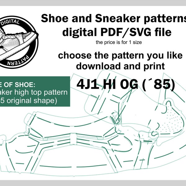 Sneaker Pattern Template - Etsy