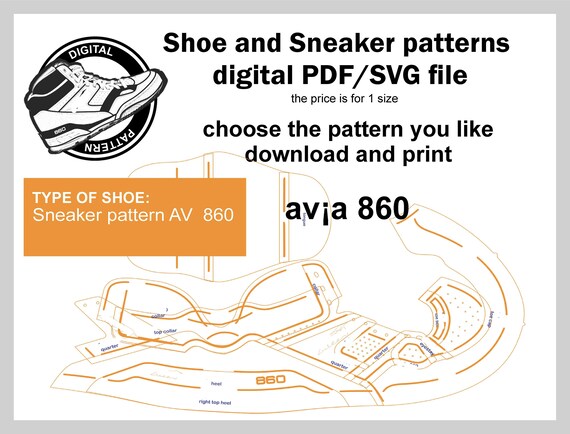 Sneaker Pattern | Etsy
