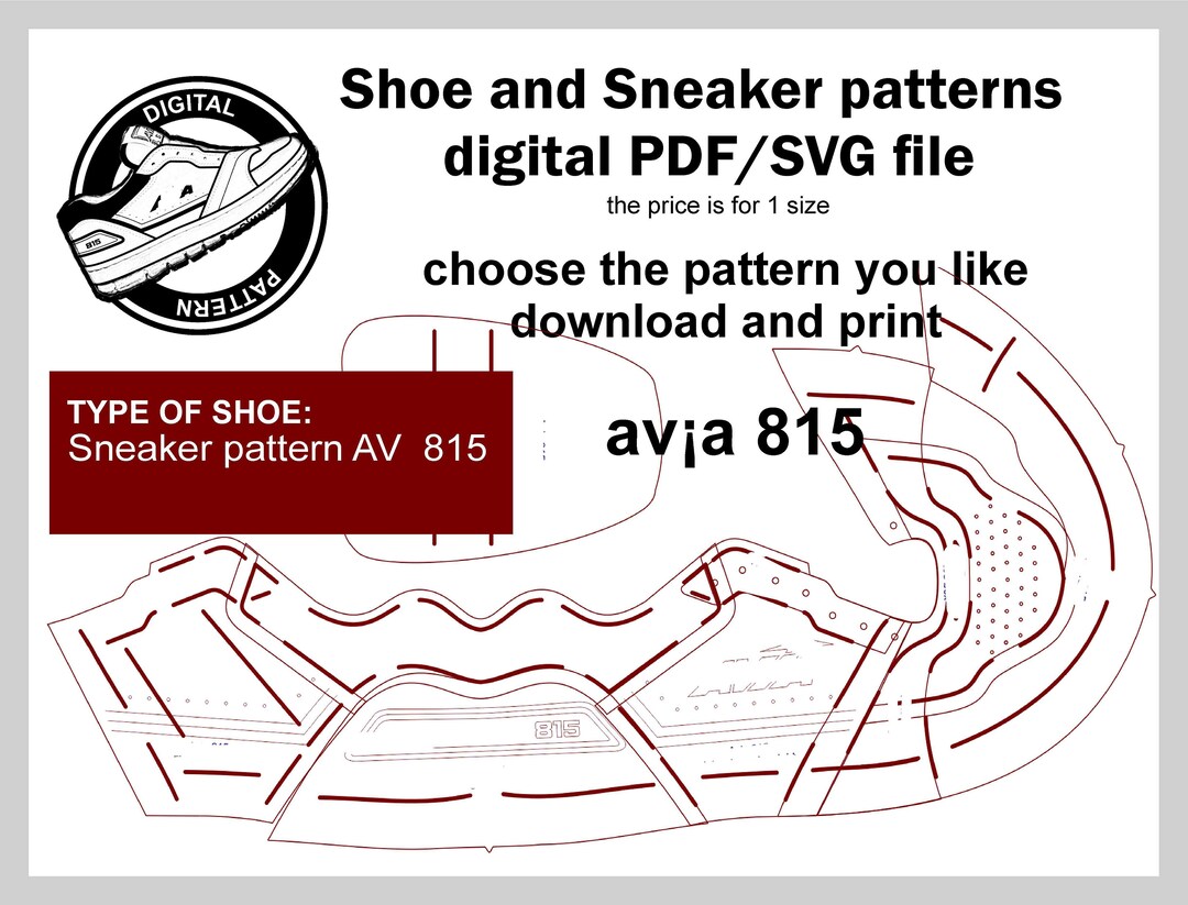 Sneaker Pattern - Etsy