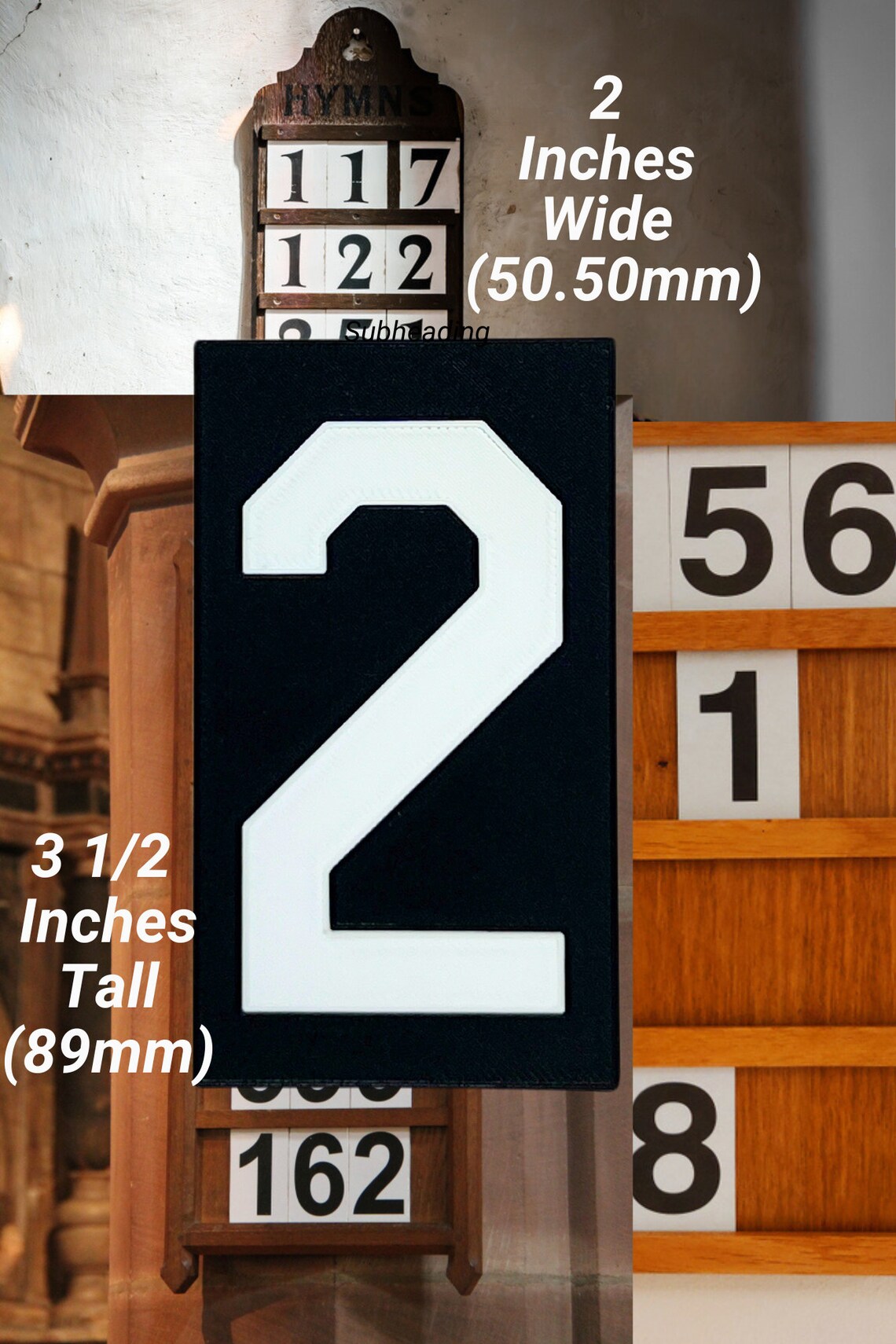 Classic Black & White Church Hymn Board Number Set – 2x3” With Scalable ...