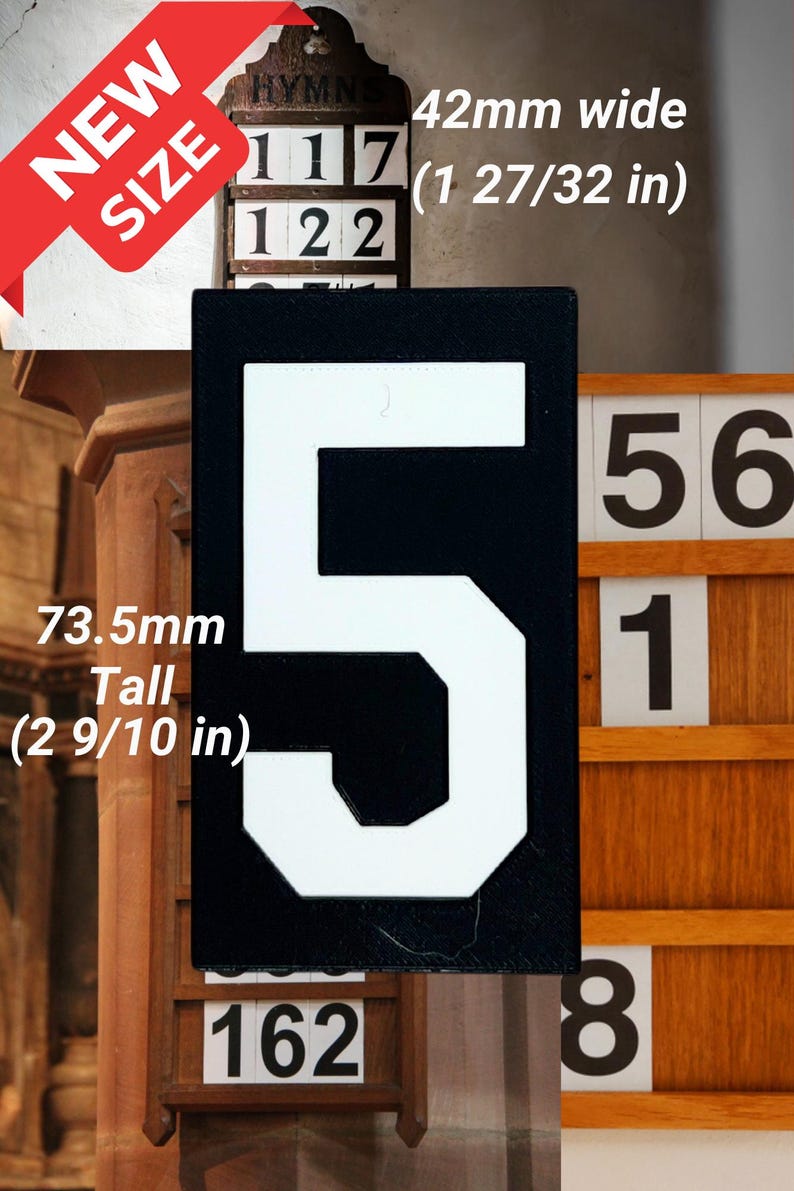 Church Hymn Board Numbers Set – Small Size 1 7/8” X 2 9/10” – Easy Read ...