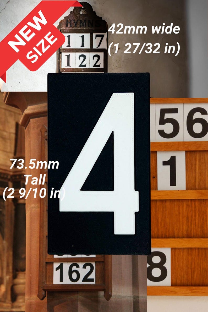Church Hymn Board Numbers Set – Small Size 1 7/8” X 2 9/10” – Easy Read ...