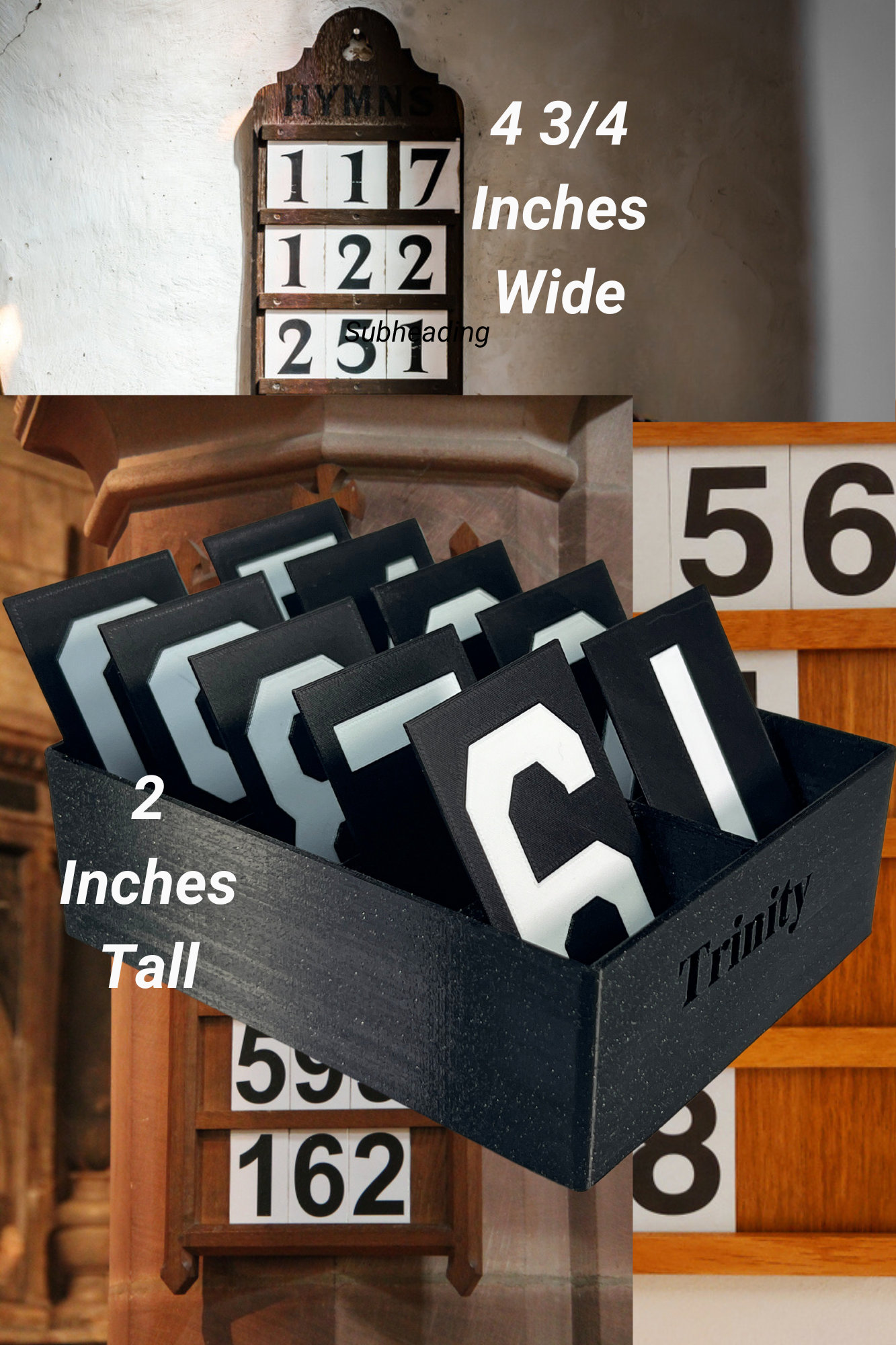 Classic Black Church Hymn Board Number Box – Custom Engraved, Standard ...