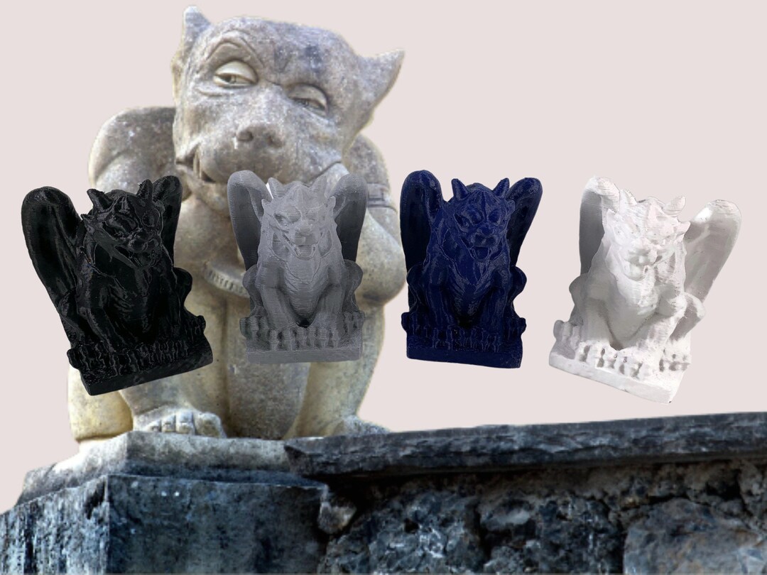 Gothic Gargoyle Mini Statue - Fence Post Cap Toppers - Shelf and Desk ...
