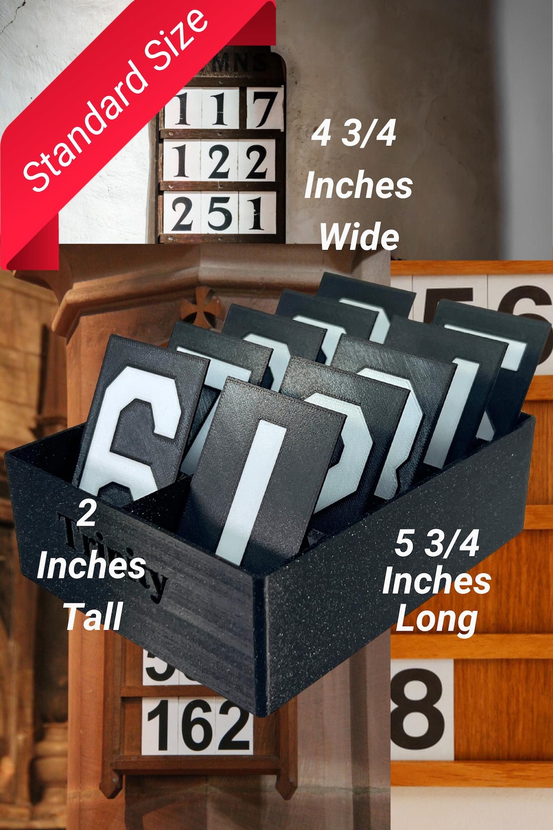 Church Hymn Board Number Box in Classic Black - 2 Sizes - Etsy