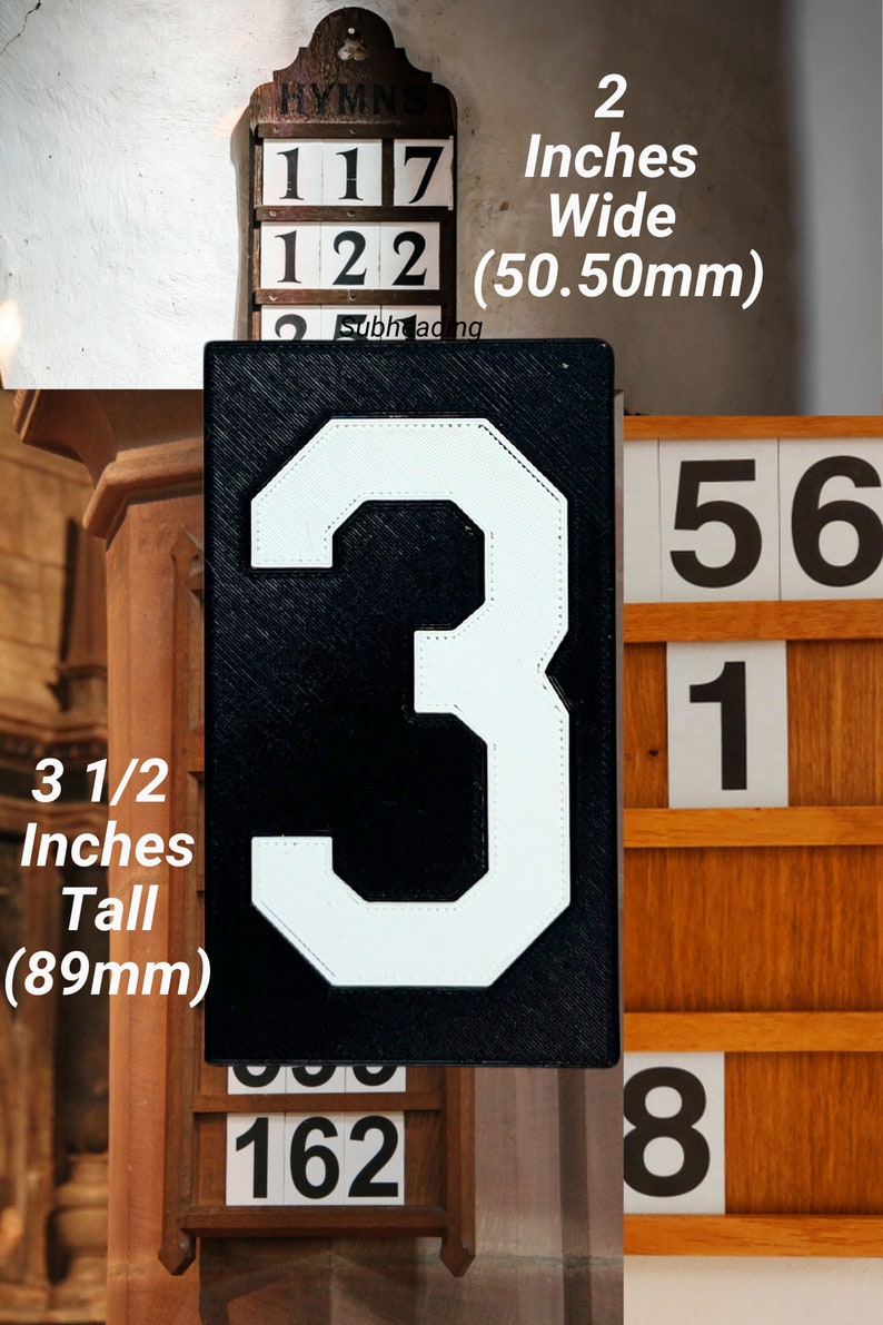 Classic Black & White Church Hymn Board Number Set – 2x3” With Scalable ...