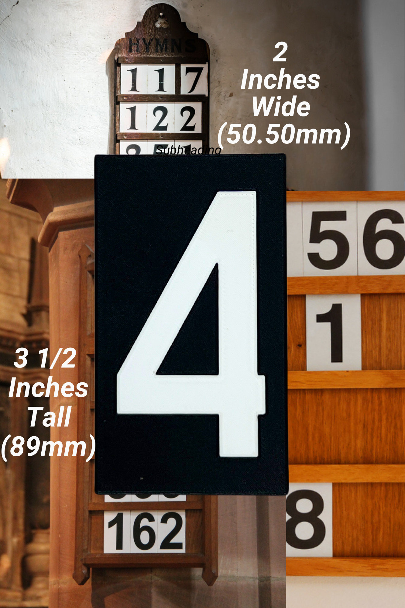 Church Hymn Board Numbers Set – Black & White 2" X 3.5" – Easy Read ...