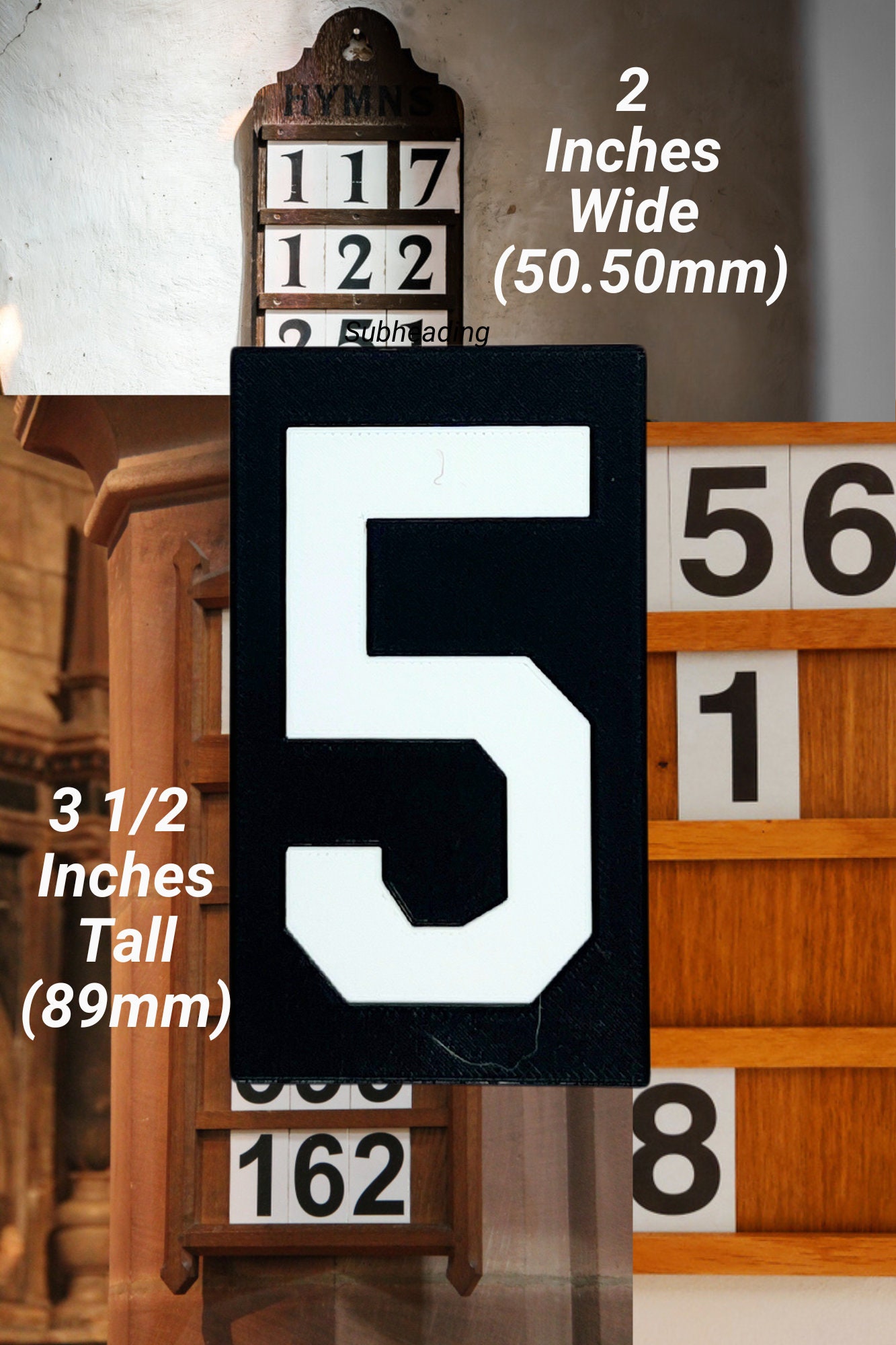 Classic Black & White Church Hymn Board Numbers – 2x3” With Scalable ...